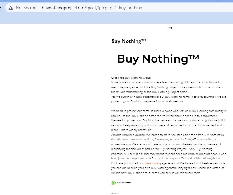 Liesl Clark/Buy Nothing Project Creator takes down GWI Facebook page ...